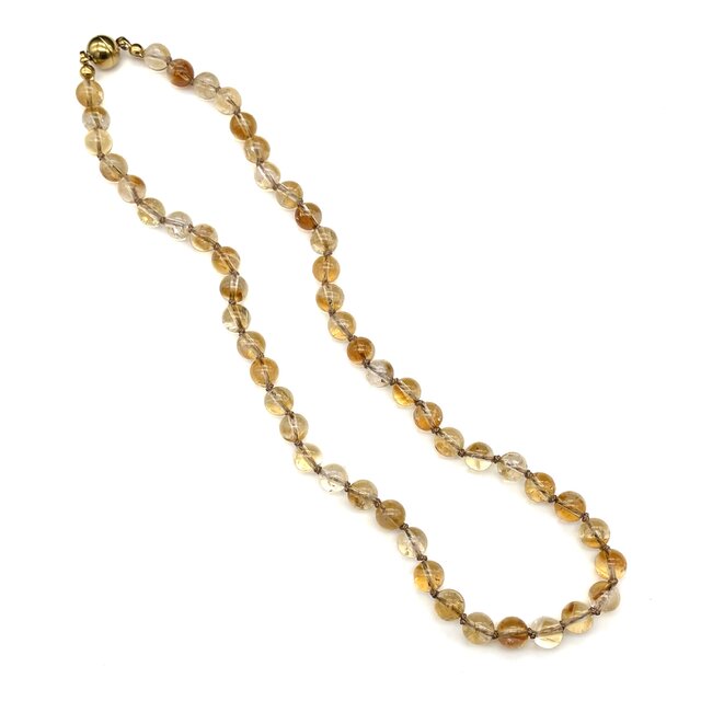天然石 シトリン ネックレス 6mm珠 マグネットクラスプ | iichi 日々の暮らしを心地よくするハンドメイドやアンティークのマーケットプレイス