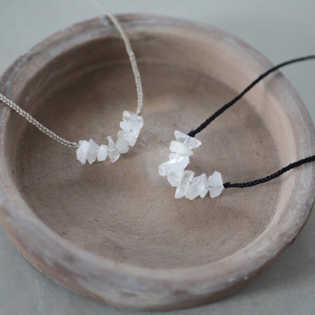 Crystal neklace / 紐ブラック | iichi 日々の暮らしを心地よくするハンドメイドやアンティークのマーケットプレイス