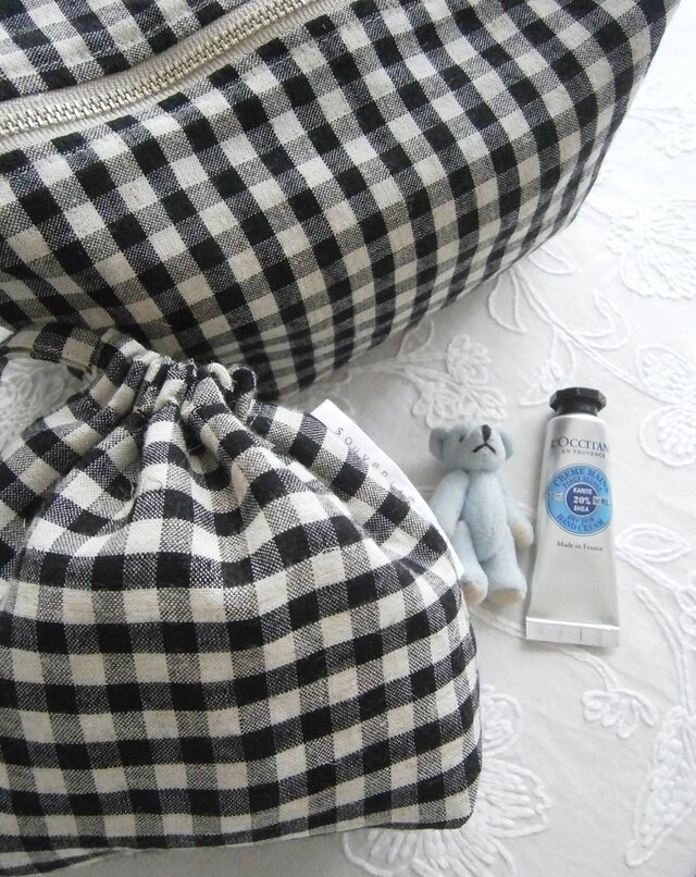 格子柄×RayonLinen PouchSet | iichi 日々の暮らしを心地よくするハンドメイドやアンティークのマーケットプレイス