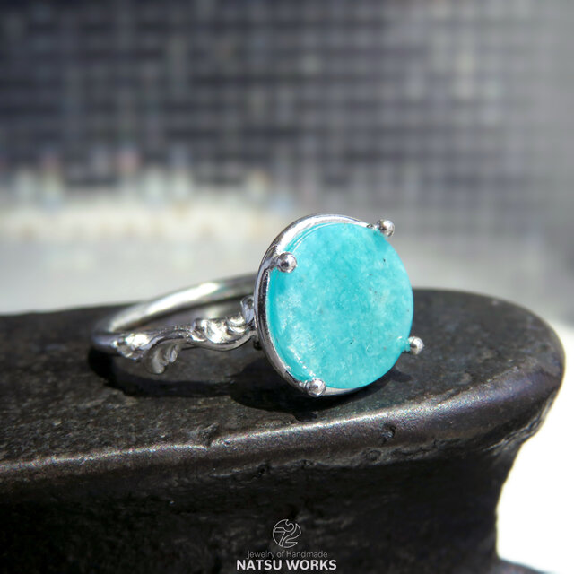 アマゾナイト in クォーツ リング / Amazonite in Quartz Ring 2 | iichi 日々の暮らしを心地よくするハンドメイドやアンティークのマーケットプレイス