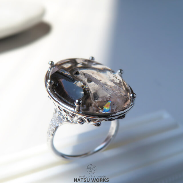 水入り水晶 リング / Enhydro Quartz Ring 2 | iichi 日々の暮らしを心地よくするハンドメイドやアンティークのマーケットプレイス