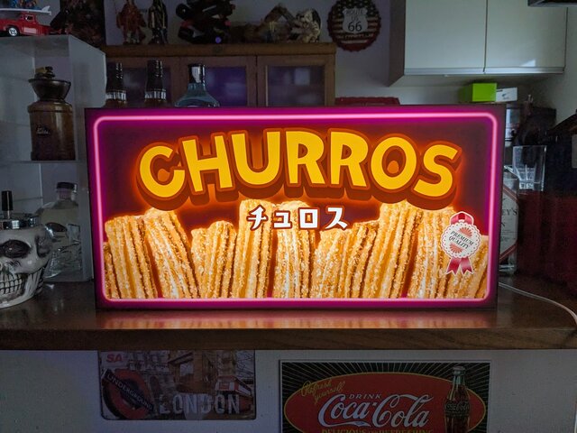 【Lサイズ】チュロス お菓子 洋菓子 スペイン 揚げ菓子 カフェ 店舗 イベント 照明 ランプ 看板 置物 雑貨 ライトBOX | iichi 日々の暮らしを心地よくするハンドメイドや ...
