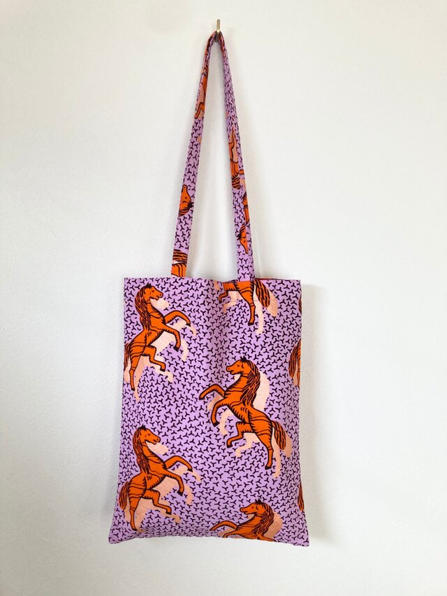 Tote bag M -horse purple- | iichi 日々の暮らしを心地よくするハンドメイドやアンティークのマーケットプレイス