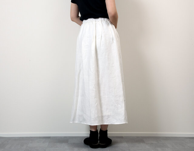 #507タックギャザースカート(白) | iichi 日々の暮らしを心地よくするハンドメイドやアンティークのマーケットプレイス
