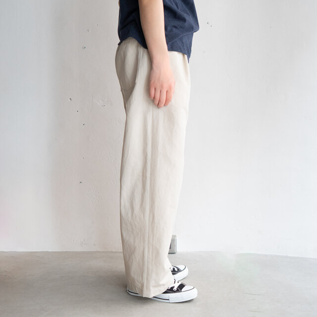 twill cotton linen/tack pants/pearled ivory/size1.2 | iichi 日々の暮らしを心地よくするハンドメイドやアンティークのマーケットプレイス