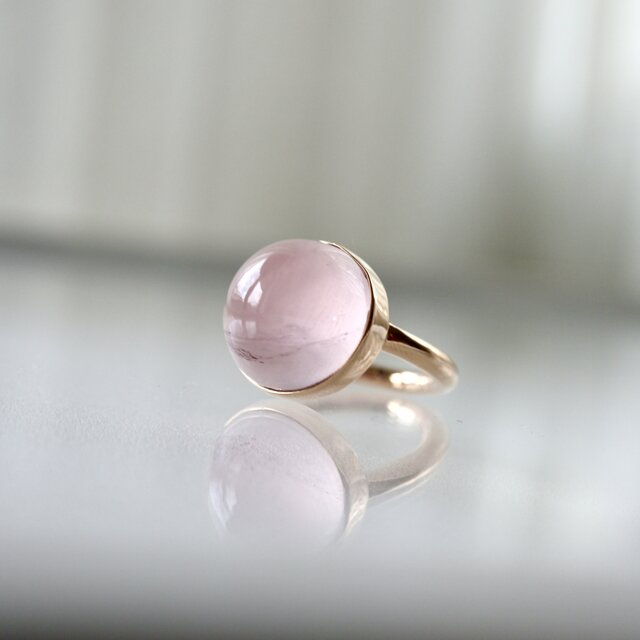 K10[朝露のpink rose]ring | iichi 日々の暮らしを心地よくするハンドメイドやアンティークのマーケットプレイス