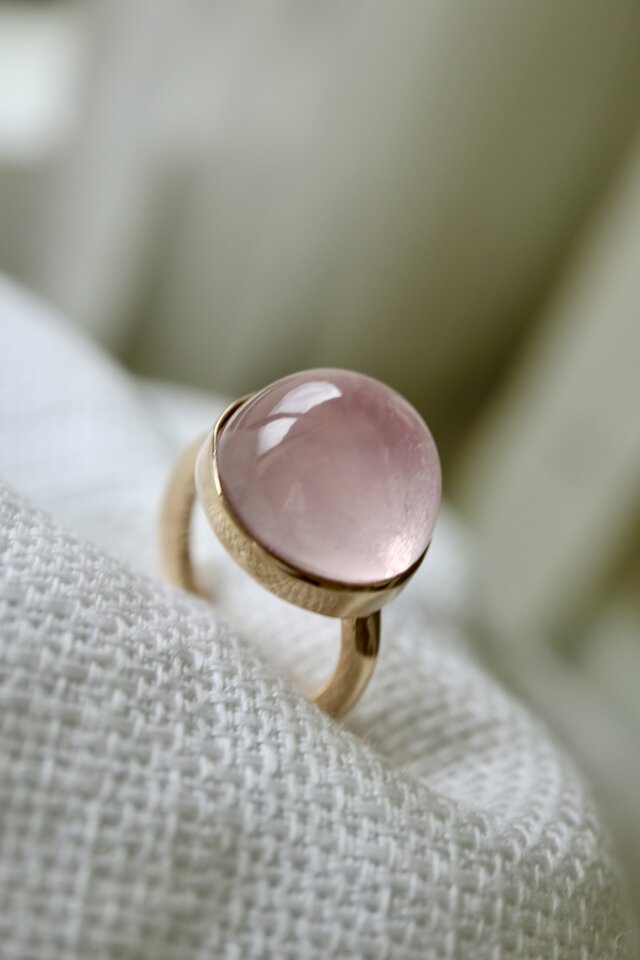K10[朝露のpink rose]ring | iichi 日々の暮らしを心地よくするハンドメイドやアンティークのマーケットプレイス