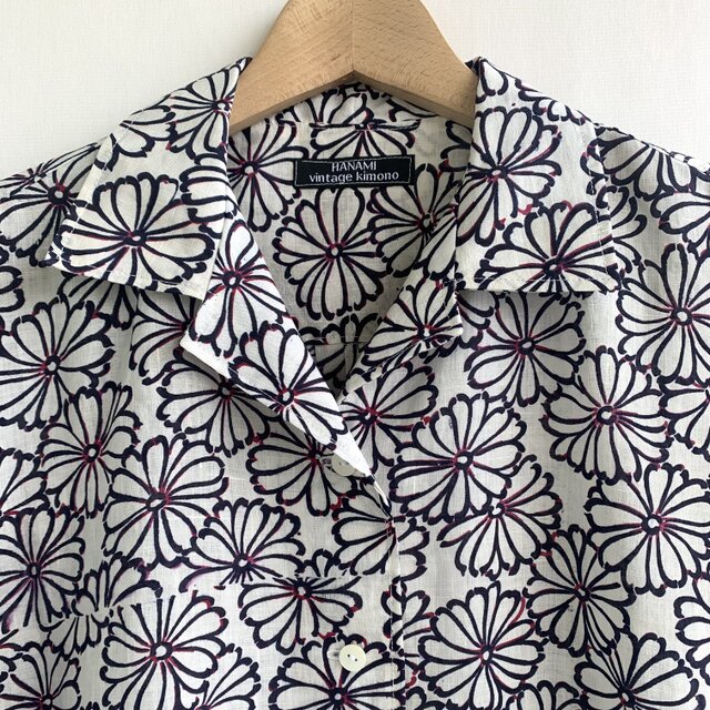 麻混レトロブラウス MLサイズ | iichi 日々の暮らしを心地よくするハンドメイドやアンティークのマーケットプレイス