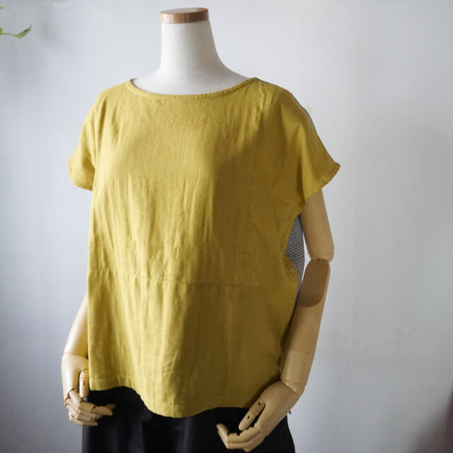 フレンチスリーブオーバーブラウス(マスタード) | iichi 日々の暮らしを心地よくするハンドメイドやアンティークのマーケットプレイス
