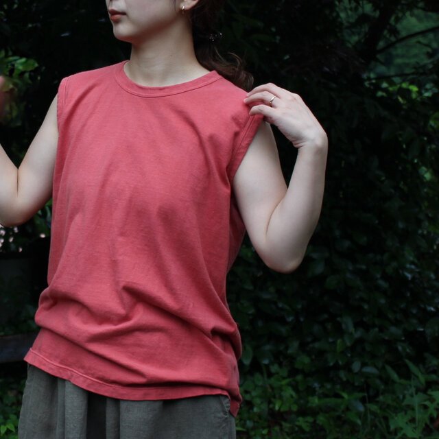 kito - organic tanktop / 紅梅色 / インド茜染め | iichi 日々の暮らしを心地よくするハンドメイドやアンティークのマーケットプレイス