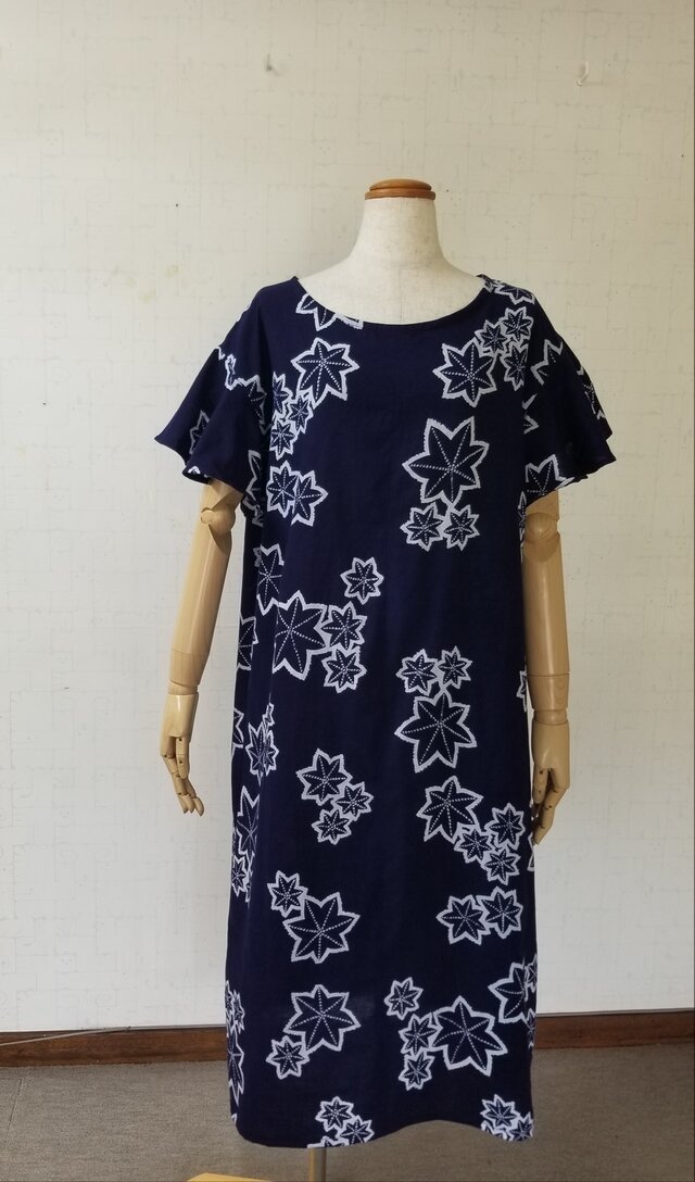 Sale 浴衣リメイク ドロップショルダーフレアー袖ワンピース | iichi 日々の暮らしを心地よくするハンドメイドやアンティークのマーケットプレイス