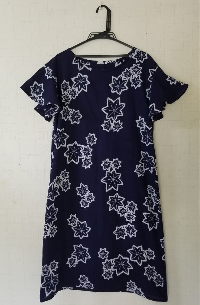 Sale 浴衣リメイク ドロップショルダーフレアー袖ワンピース | iichi 日々の暮らしを心地よくするハンドメイドやアンティークのマーケットプレイス