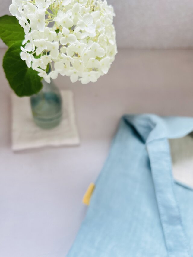 天日干しリネン 斜め掛けbag 水色 | iichi 日々の暮らしを心地よくするハンドメイドやアンティークのマーケットプレイス