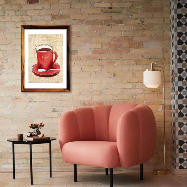 麻布に描いたカップ 送料無料 イラスト A4〜A0 ポスター アートポスター アートsei検索新着順 3553 | iichi 日々の暮らしを心地よくするハンドメイドやアンティークのマーケットプレイス