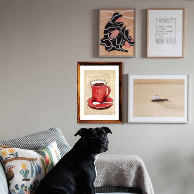 麻布に描いたカップ 送料無料 イラスト A4〜A0 ポスター アートポスター アートsei検索新着順 3553 | iichi 日々の暮らしを心地よくするハンドメイドやアンティークのマーケットプレイス