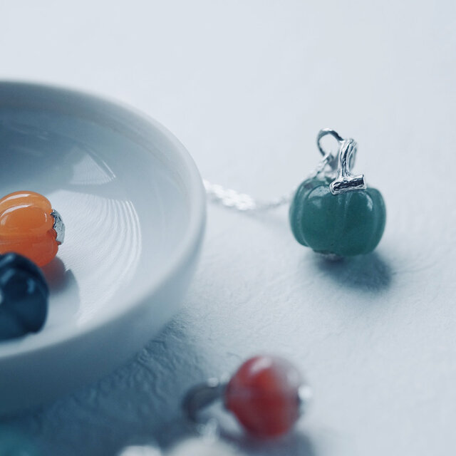 天然石 かぼちゃ ネックレス シルバー925 | iichi 日々の暮らしを心地よくするハンドメイドやアンティークのマーケットプレイス