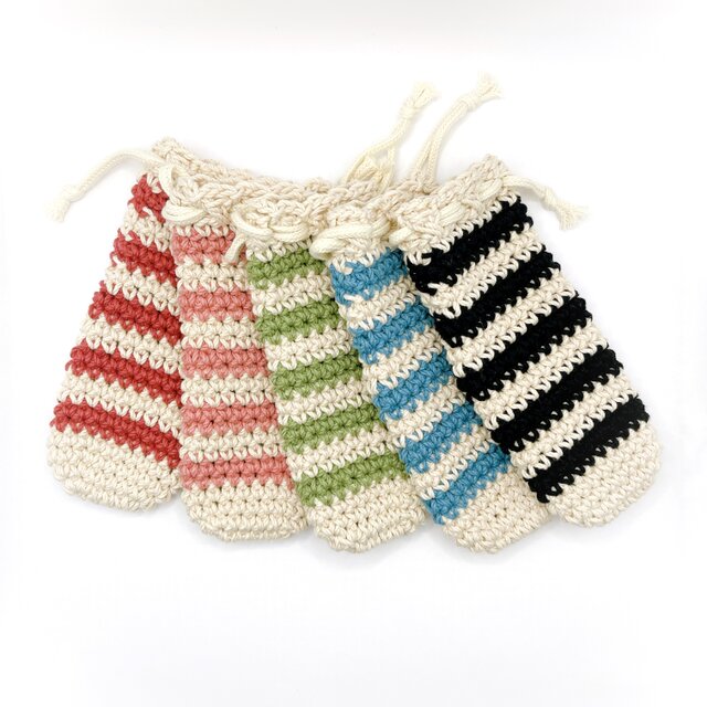 極太コットンメガネケース巾着/レッド | iichi 日々の暮らしを心地よくするハンドメイドやアンティークのマーケットプレイス