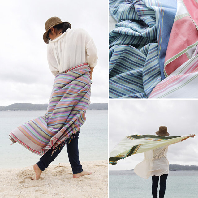 ソフトキコイ（ Soft Kikoi ）ショール大判 ストール 羽織る 頭に巻く布 | iichi 日々の暮らしを心地よくするハンドメイドやアンティークのマーケットプレイス