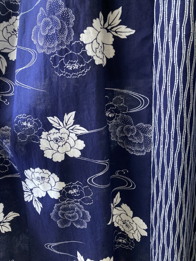 浴衣のAラインワンピース 牡丹 | iichi 日々の暮らしを心地よくするハンドメイドやアンティークのマーケットプレイス