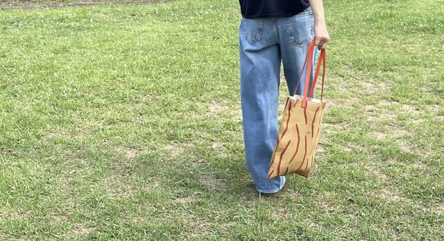 am455 シエーナバッグ オレンジ Regular | iichi 日々の暮らしを心地よくするハンドメイドやアンティークのマーケットプレイス