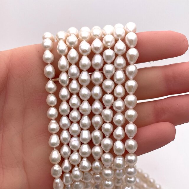 淡水パール 真珠 雫 6mm 7mm 5mm 小粒 しずく バロック セミラウンド ホワイト系 連19cm tp0005 | iichi 日々の暮らしを心地よくするハンドメイドやアンティークの ...