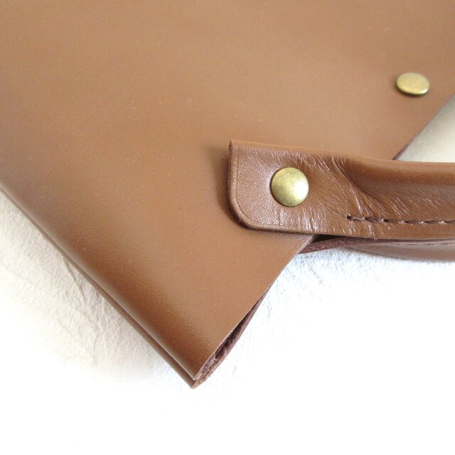 ☆大人気☆便利で可愛いミニサイズ♪《牛革》ワンレザー・バッグインバッグ・ブラウン・070 | iichi 日々の暮らしを心地よくするハンドメイドやアンティークのマーケットプレイス