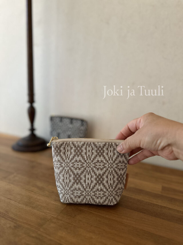 pouch[手織り14cmポーチ] モカ | iichi 日々の暮らしを心地よくするハンドメイドやアンティークのマーケットプレイス