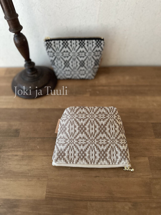 pouch[手織り14cmポーチ] モカ | iichi 日々の暮らしを心地よくするハンドメイドやアンティークのマーケットプレイス
