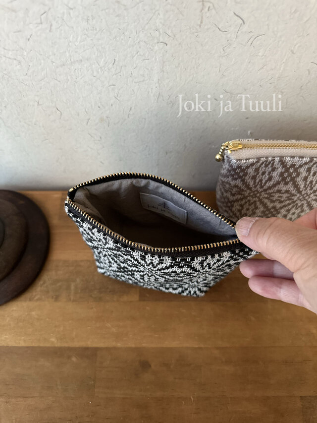 pouch[手織り14cmポーチ] モカ | iichi 日々の暮らしを心地よくするハンドメイドやアンティークのマーケットプレイス