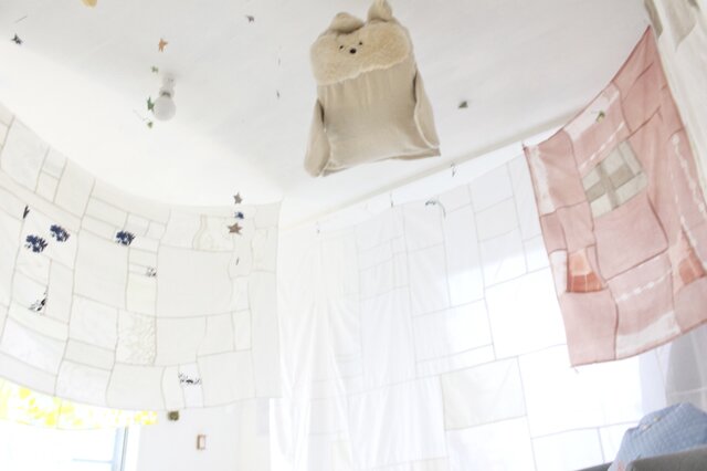 コットンポジャギのれん型 138×80cm | iichi 日々の暮らしを心地よくするハンドメイドやアンティークのマーケットプレイス