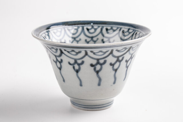 古伊万里 染付瓔珞文 向付 1客 江戸後期 E233A 個体B | iichi 日々の暮らしを心地よくするハンドメイドやアンティークのマーケットプレイス