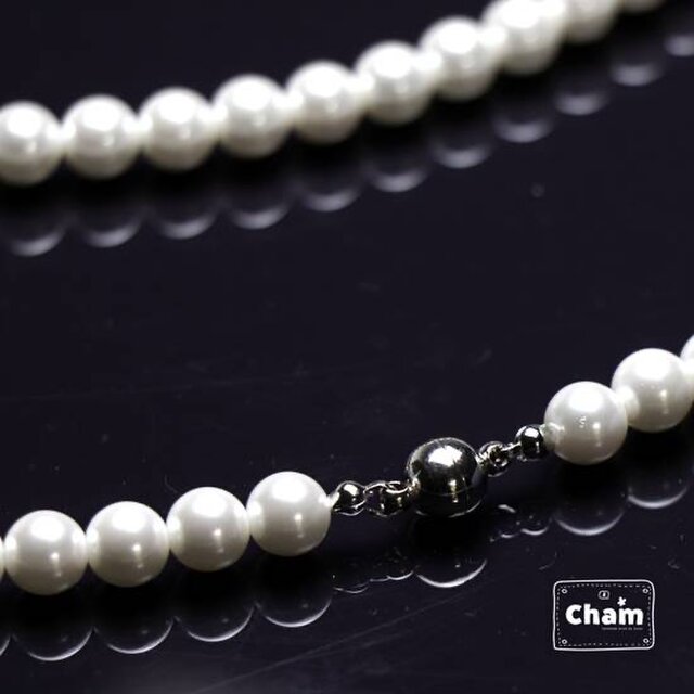 メンズパールネックレス 50cm (エンドパーツ変更可) | iichi 日々の暮らしを心地よくするハンドメイドやアンティークのマーケットプレイス