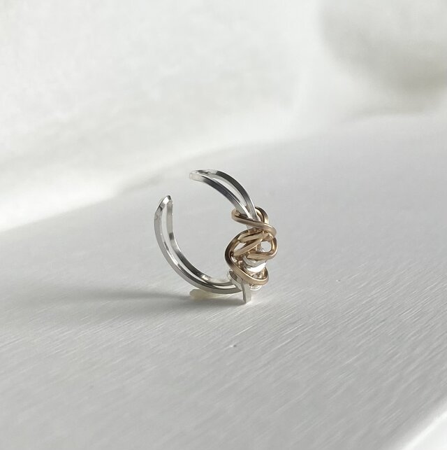 14kgf×silver925 Random イヤーカフ | iichi 日々の暮らしを心地よくするハンドメイドやアンティークのマーケットプレイス