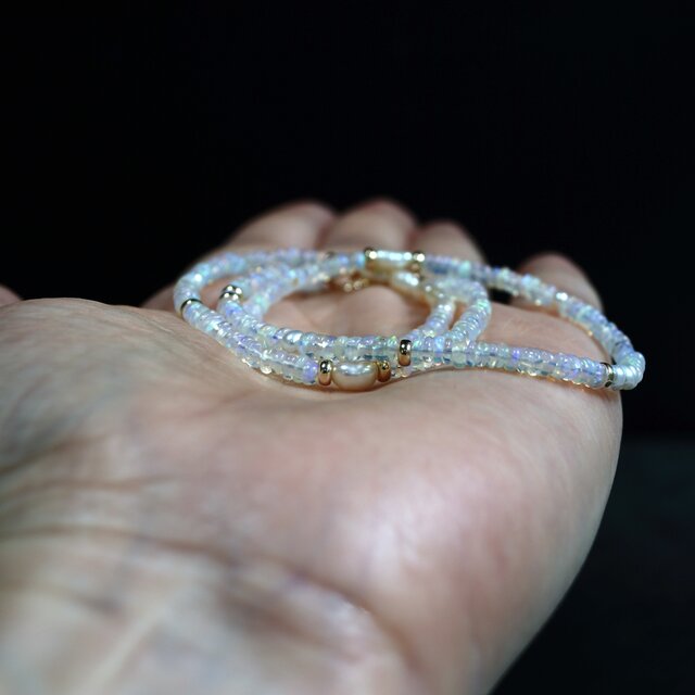 [NY] オパールと淡水パールのネックレス | iichi 日々の暮らしを心地よくするハンドメイドやアンティークのマーケットプレイス