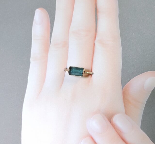 鉱物の表情＊Indigolite K10 ringのコピー | iichi 日々の暮らしを心地よくするハンドメイドやアンティークのマーケットプレイス
