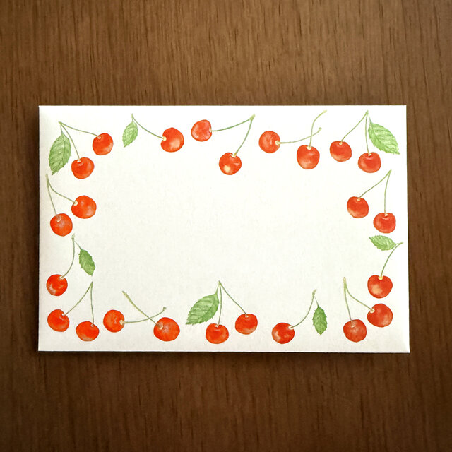 Letter Set シマリスとさくらんぼ | iichi 日々の暮らしを心地よくするハンドメイドやアンティークのマーケットプレイス