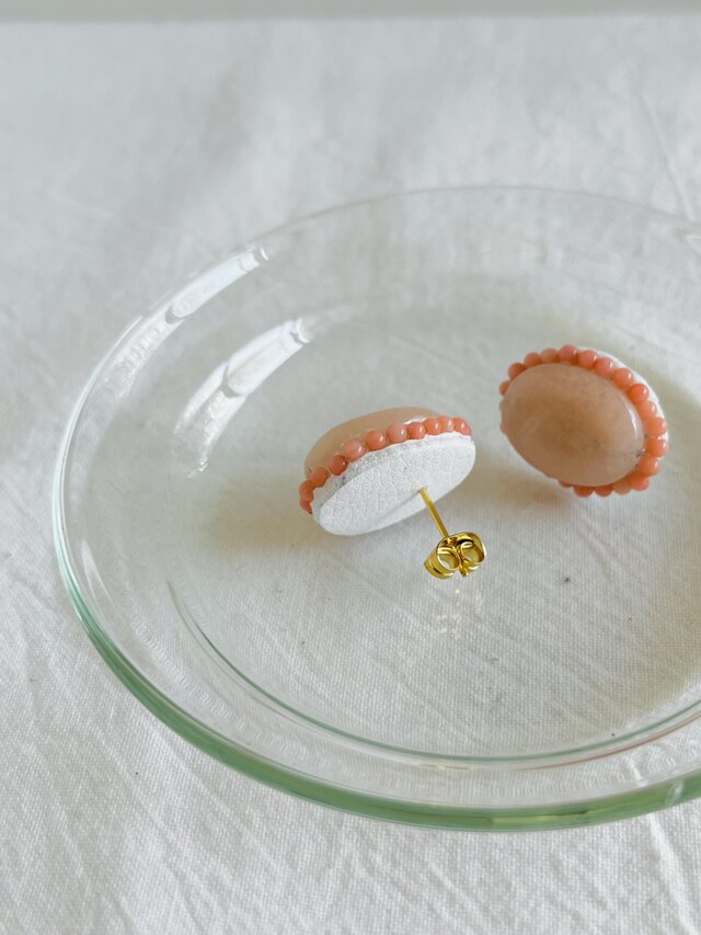 【天然石 ピンクアベンチュリン×ピンク珊瑚】ピアス | iichi 日々の暮らしを心地よくするハンドメイドやアンティークのマーケットプレイス