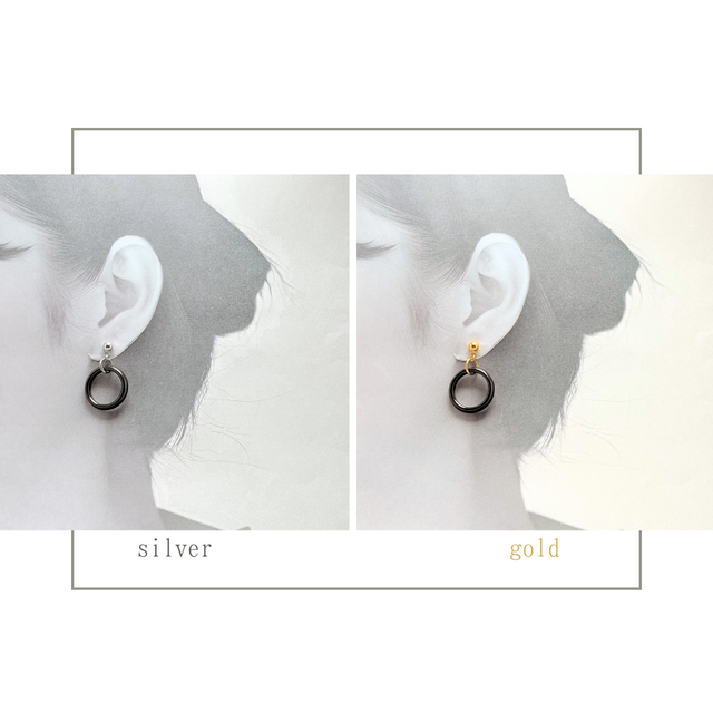 20mm オニキス/黒瑪瑙 K18GP RHP 天然石ピアス - リング | iichi 日々の暮らしを心地よくするハンドメイドやアンティークのマーケットプレイス