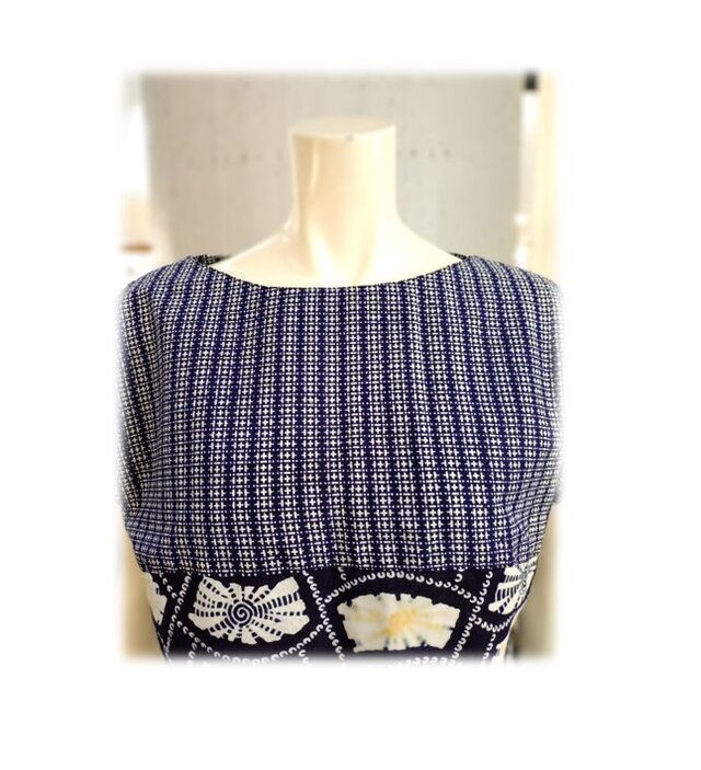 49 ツーピース デッドストック 2種類の浴衣地 1点物 フレアスカート クロップド丈プルオーバー 夏 | iichi 日々の暮らしを心地よくするハンドメイドやアンティークのマーケットプレイス