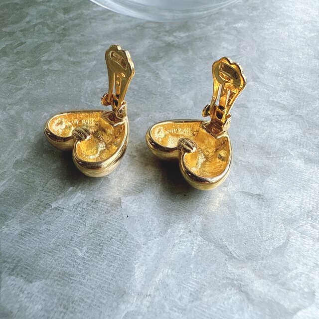 Y1164-【NOLAN MILLER】ノーラン・ミラー/ ヴィンテージイヤリング Rhinestone Heart | iichi 日々の暮らしを心地よくするハンドメイドやアンティークの ...