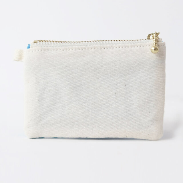 選べる糸色14色｜うろこ模様のこぎん刺し10cmポーチ（セミオーダー制） | iichi 日々の暮らしを心地よくするハンドメイドやアンティークのマーケットプレイス