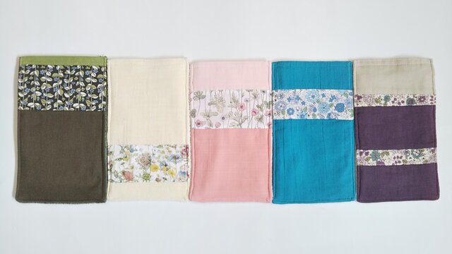 【K.さまご予約分】袋ハーフハンカチ パッチ 5枚組 | iichi 日々の暮らしを心地よくするハンドメイドやアンティークのマーケットプレイス