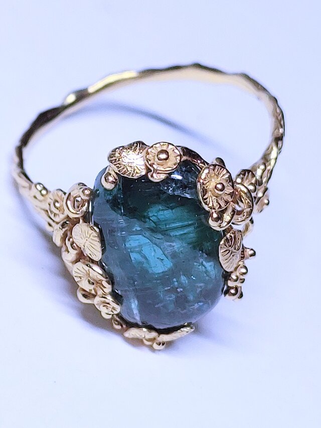 深いみどりのリング SV.k22GP | iichi 日々の暮らしを心地よくするハンドメイドやアンティークのマーケットプレイス