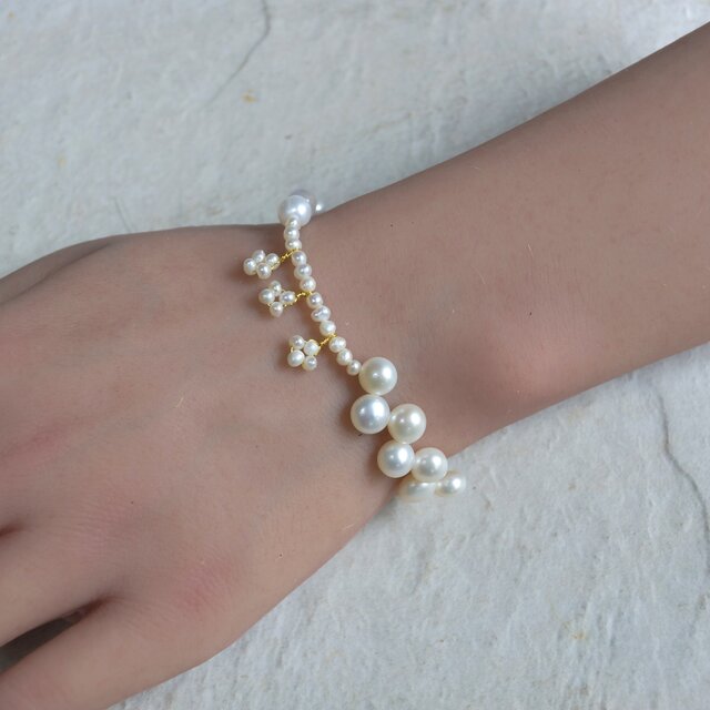 [NY] 淡水パール ブレスレット | iichi 日々の暮らしを心地よくするハンドメイドやアンティークのマーケットプレイス