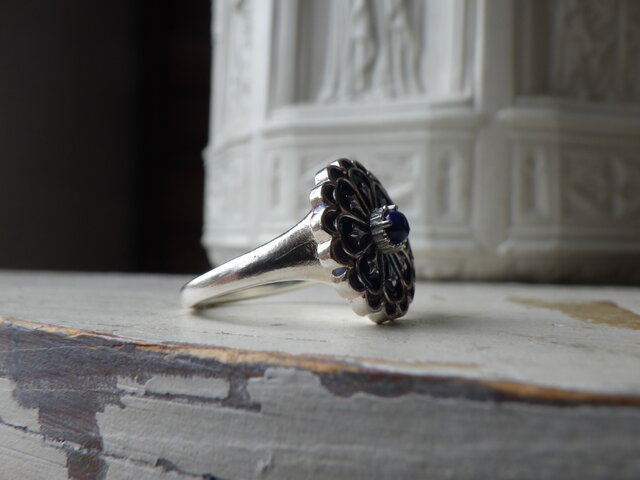 SVラピス矢車草のリング | iichi 日々の暮らしを心地よくするハンドメイドやアンティークのマーケットプレイス