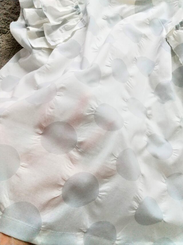 ふわふわドットのフリルブラウス | iichi 日々の暮らしを心地よくするハンドメイドやアンティークのマーケットプレイス