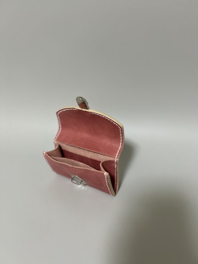 たつのレザーmini mini長財布 ピンク 革財布 手のひらsize カード入れ 小さい財布 新作 | iichi 日々の暮らしを心地よくするハンドメイドやアンティークのマーケットプレイス