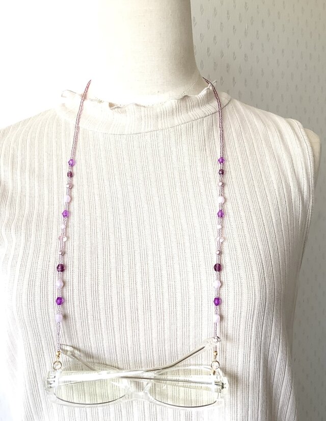 *Always*メタリックパープルのグラスコード | iichi 日々の暮らしを心地よくするハンドメイドやアンティークのマーケットプレイス