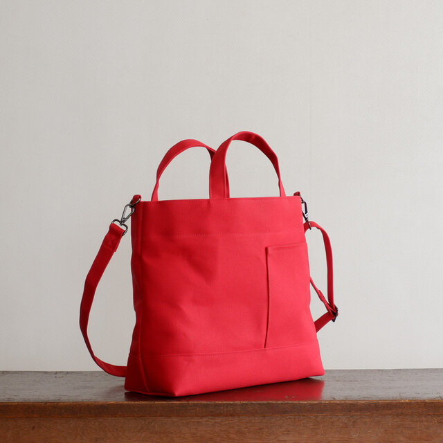 2wayプランプトート 赤 / 8号帆布 | iichi 日々の暮らしを心地よくするハンドメイドやアンティークのマーケットプレイス