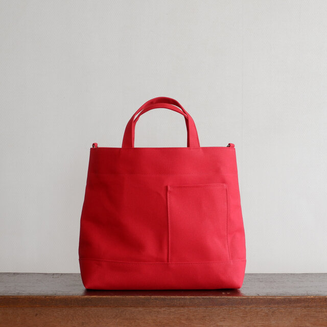 2wayプランプトート 赤 / 8号帆布 | iichi 日々の暮らしを心地よくするハンドメイドやアンティークのマーケットプレイス